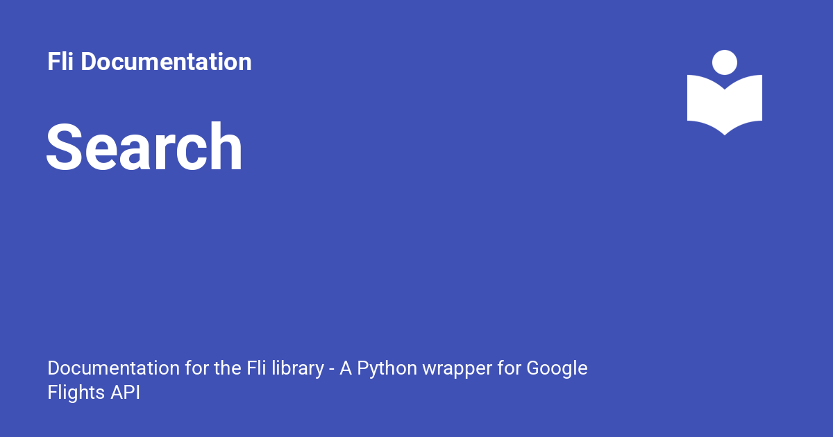 Search - Fli Documentation