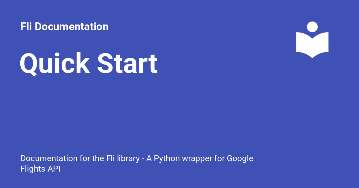 Quick Start - Fli Documentation